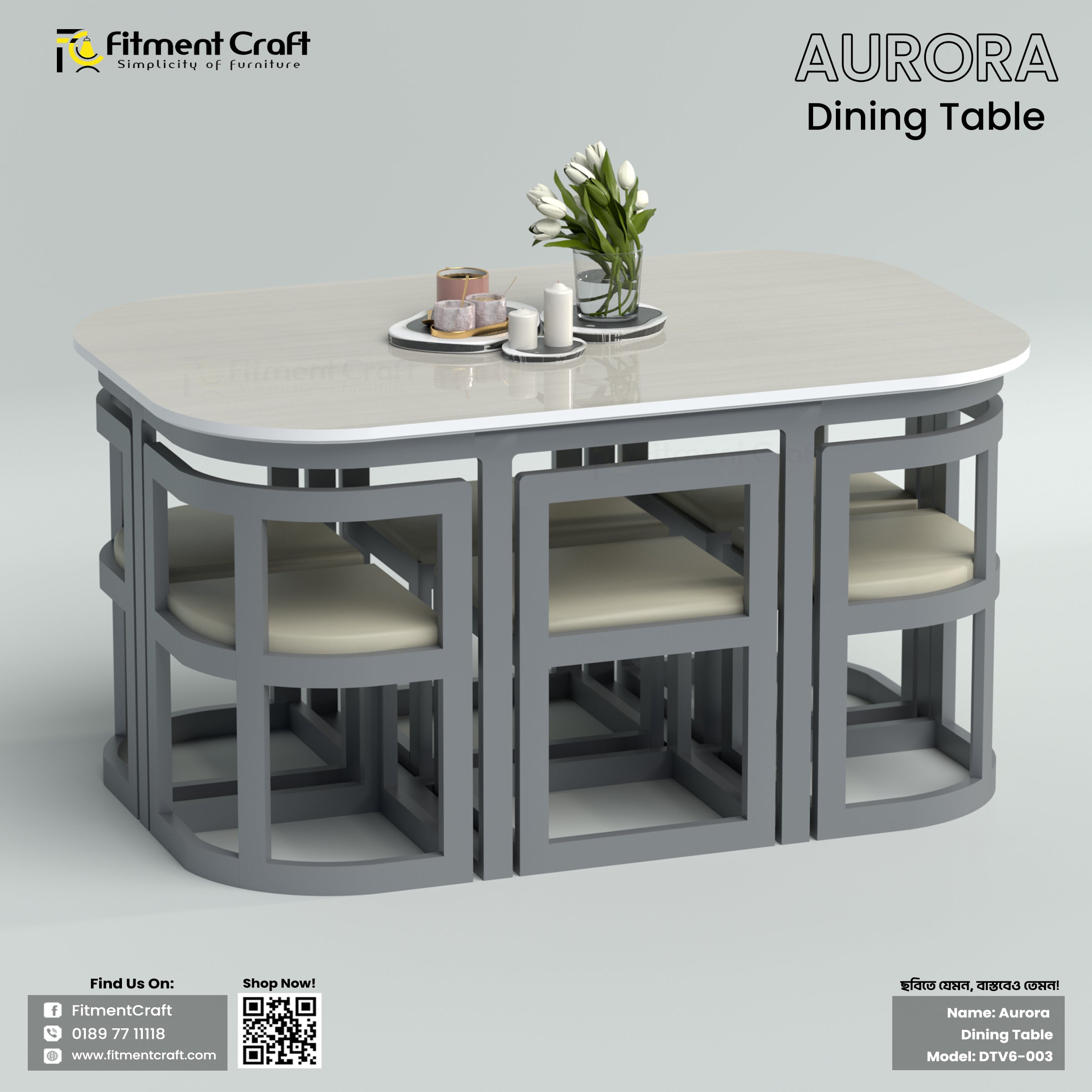 Aurora - Dining Table | DTV6-003