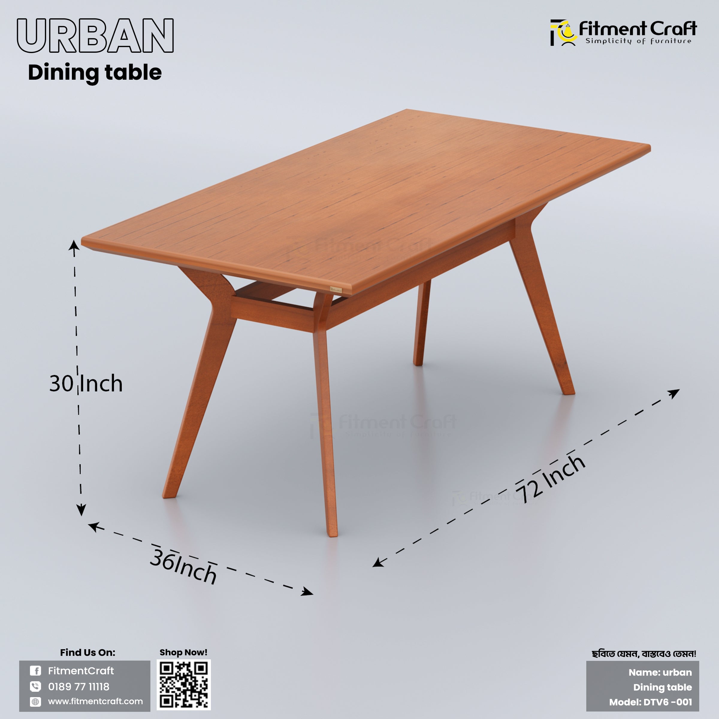Urban - Dining Table - DTV6-001